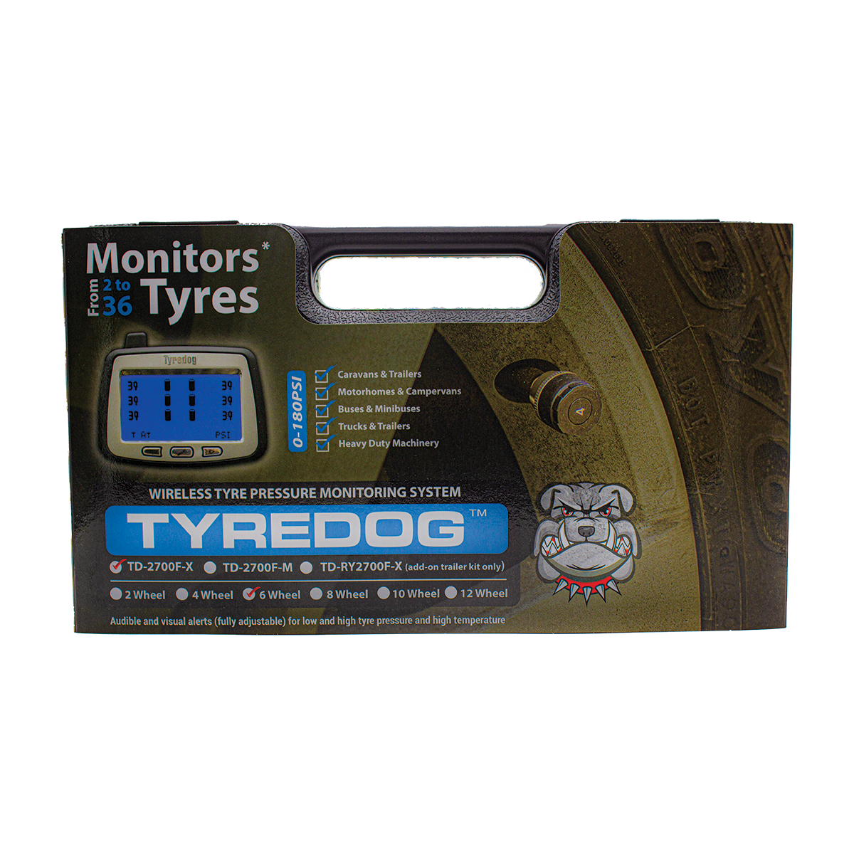 6 Wheel External Tyre Pressure Monitoring System With Sensors